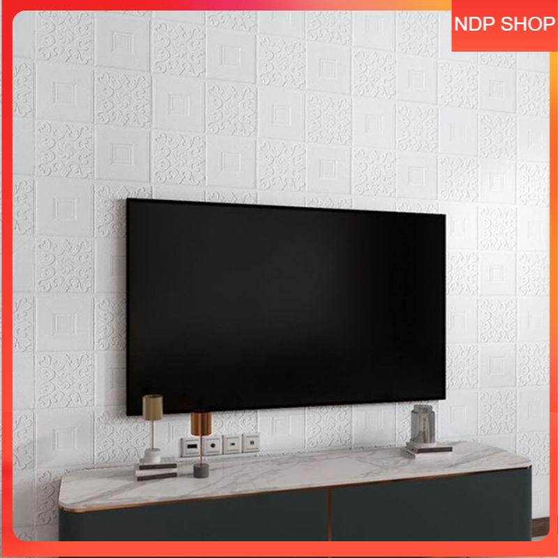 Jual NDP Wallpaper putih 3D Foam Motif Batik Tebal 7 MM Wallsticker ...
