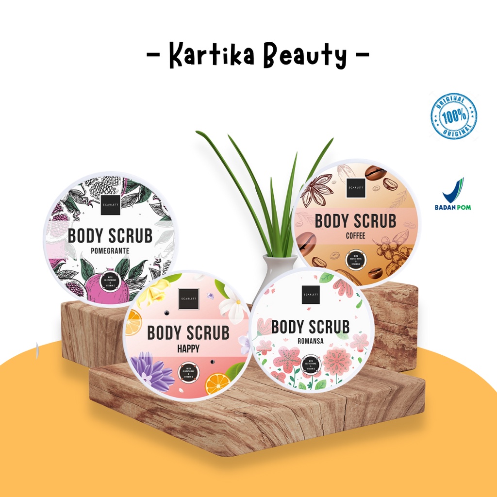 Jual SCARLETT BODY SCRUB ROMANSA / POMEGRANATE LULUR BADAN SKARLET ...