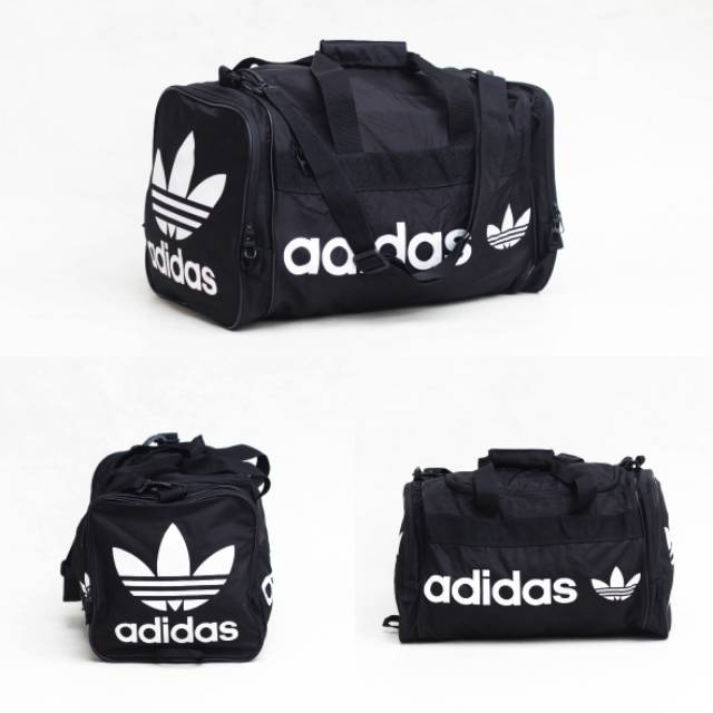 Jual Adidas santiago duffer bag black logo white | Shopee Indonesia
