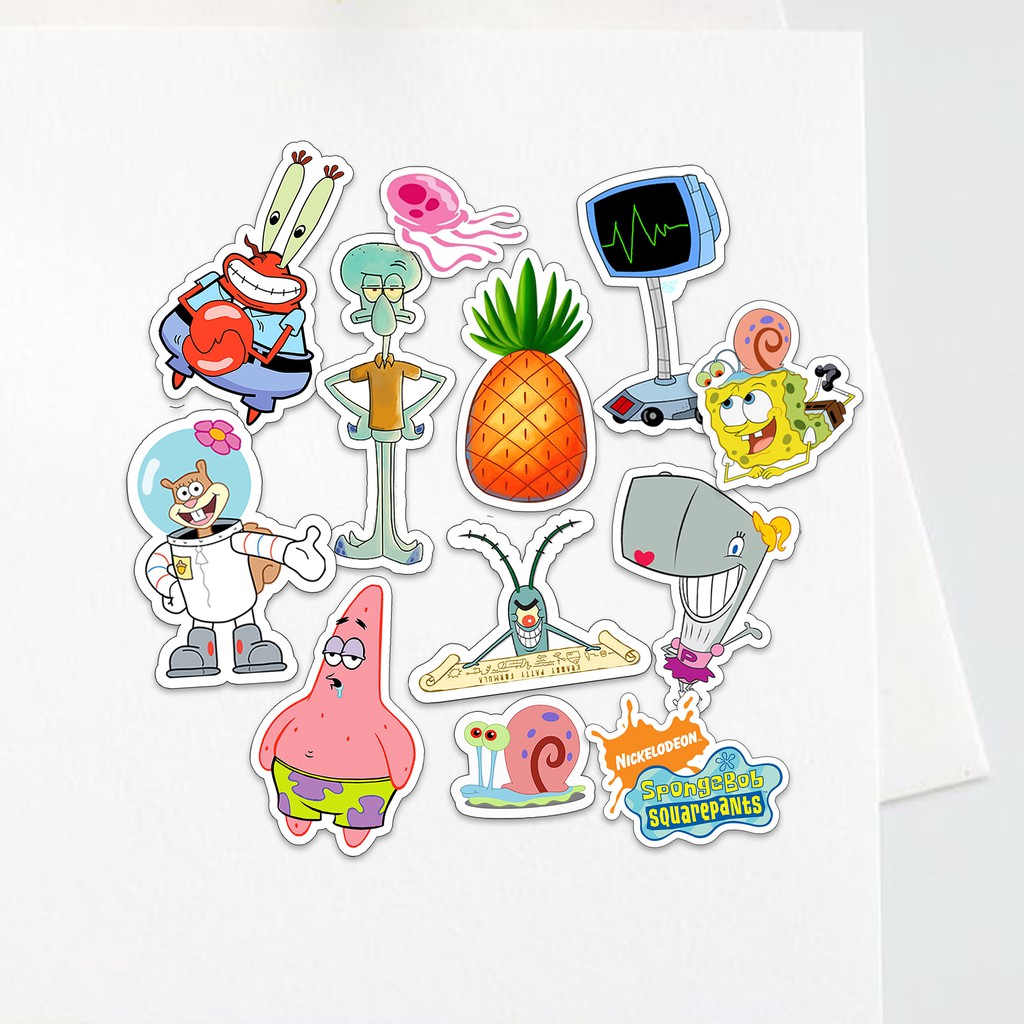 Jual Sticker Aesthetic Stiker Tumblr Handphone Spongebob (isi 12 pcs ...