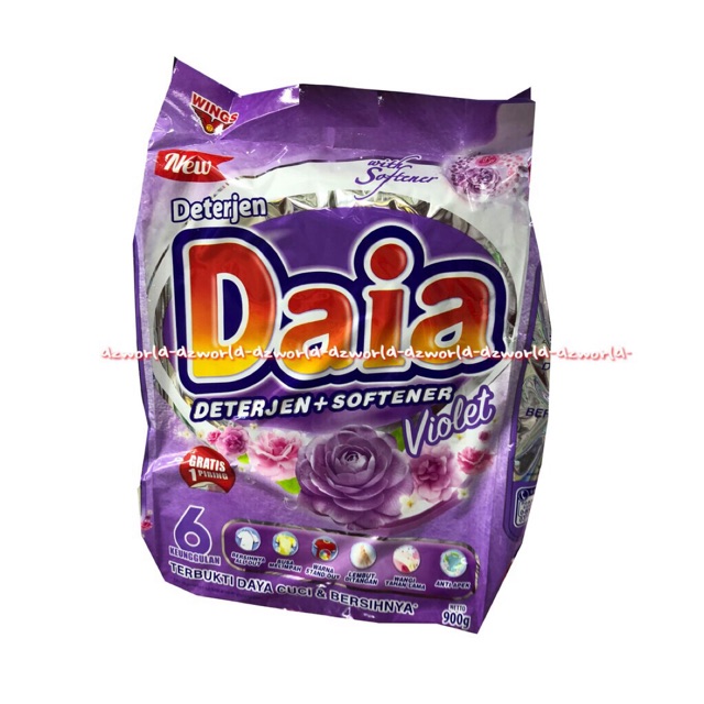 Jual Daia 800gr Detergen Softener Violet Detergent Powder Bubuk Sabun Cuci Pakaian Baju Daiya ...