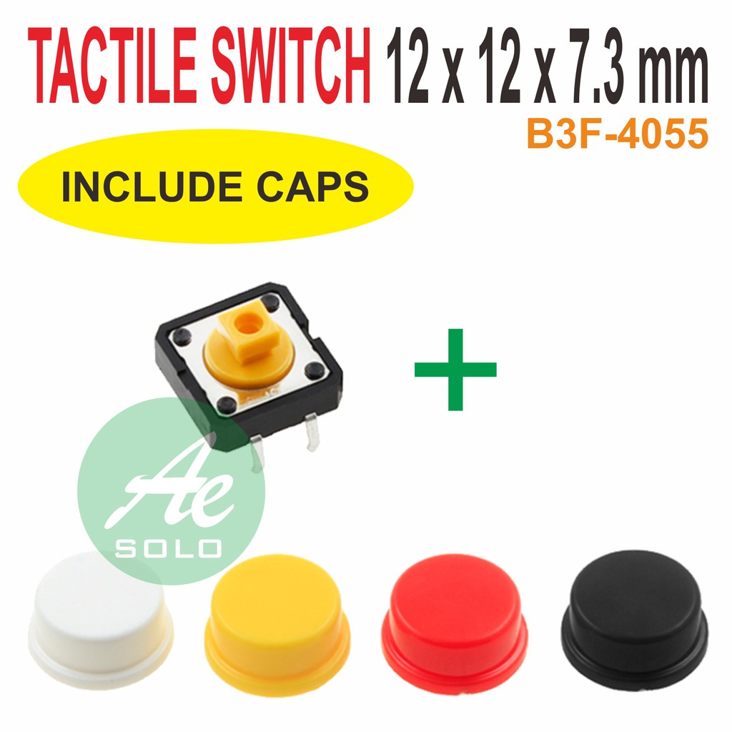 Jual Tactile Switch B3F-4055 Tact Switch Push On Dengan Cap | Shopee ...