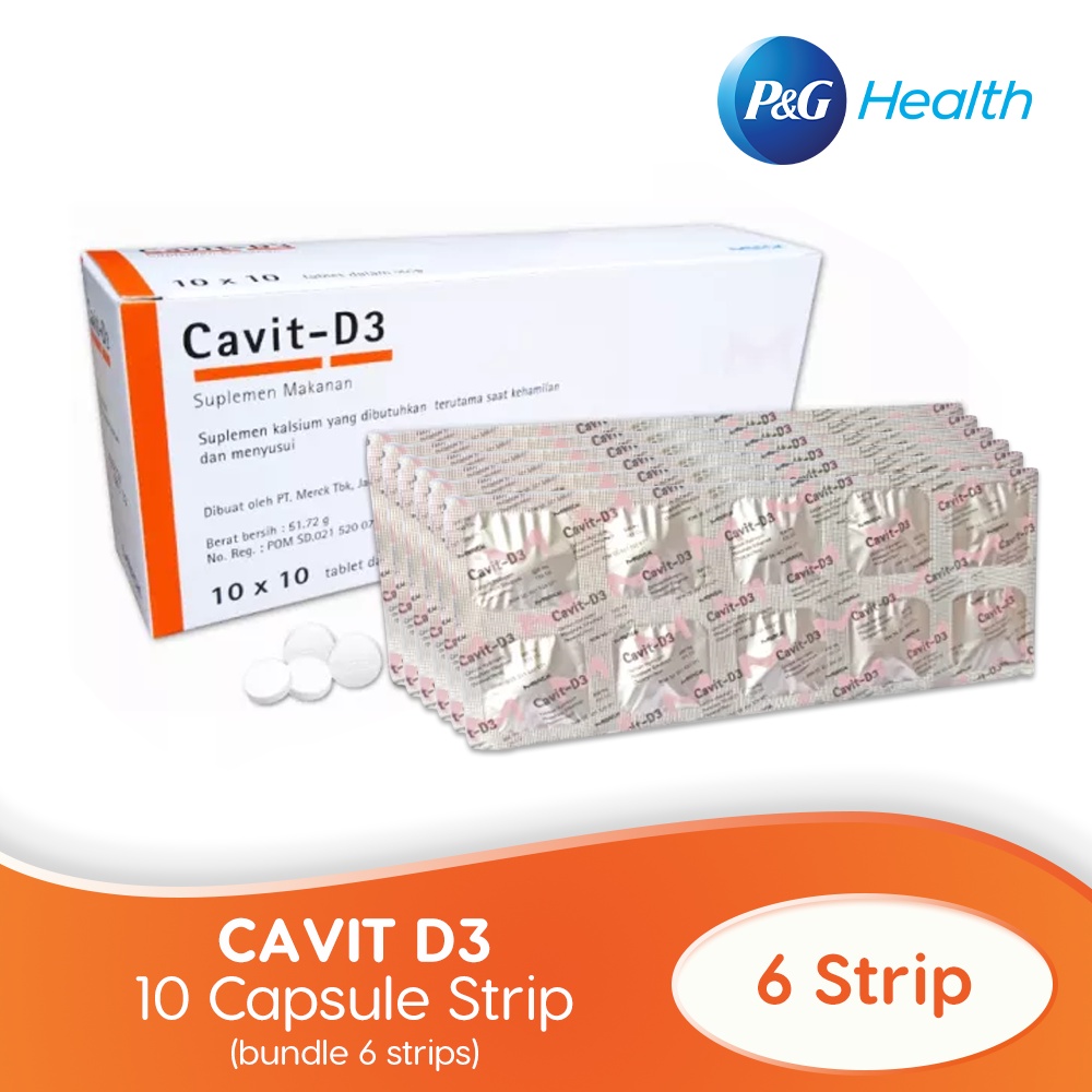 Jual Cavit D3 10 Caps Strip (bundle 6 strips) Vitamin D dan Kalsium ...
