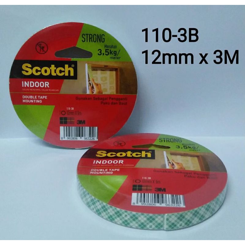 Jual 3M Scotch Mounting Tape 12mm - 3M Double Tape 12mm X 3m | Shopee Indonesia