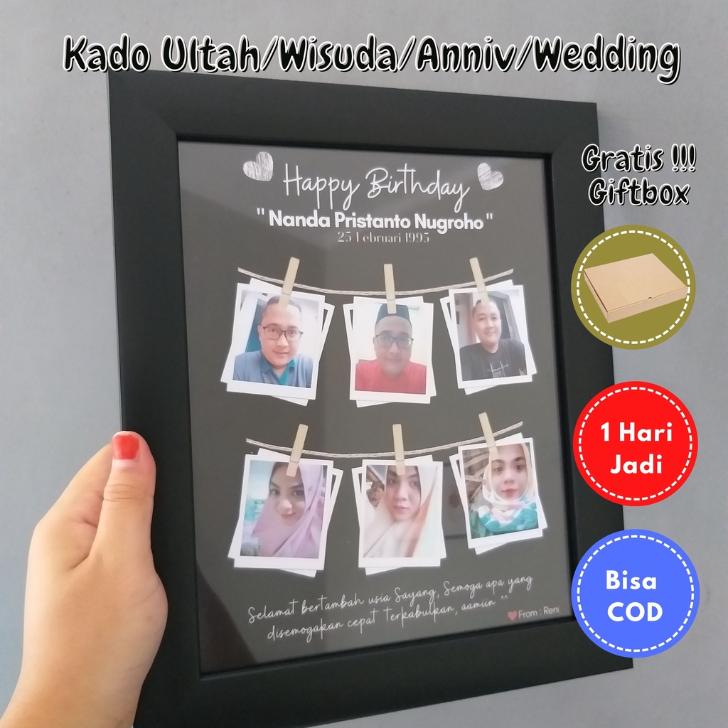 Jual FREE GIFT BOX / Kado ultah 10R / cetak foto plus bingkai kaca ...