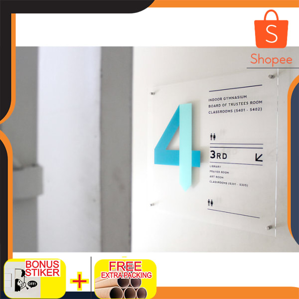 Jual Custom Sign Acrylic Wayfinding / Sign Akrilik Lantai / Signage ...