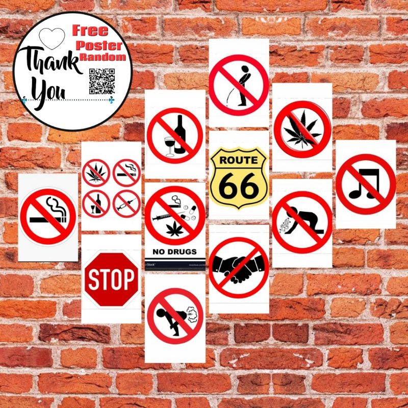 Jual Murah (16PCS) Poster Dinding Warning Aesthetic Vintage Ukuran A6 ...