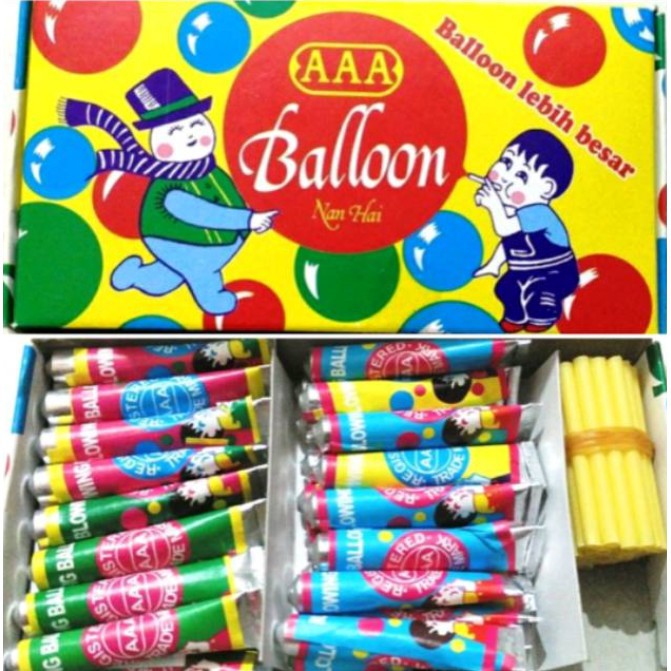Jual Balon Tiup AAA original Balloon Permainan Jadul isi 32 pcs ...