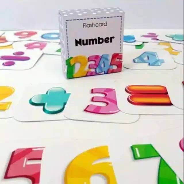 Jual Flashcard numbers / flash card angka / belajar matematika / kartu ...