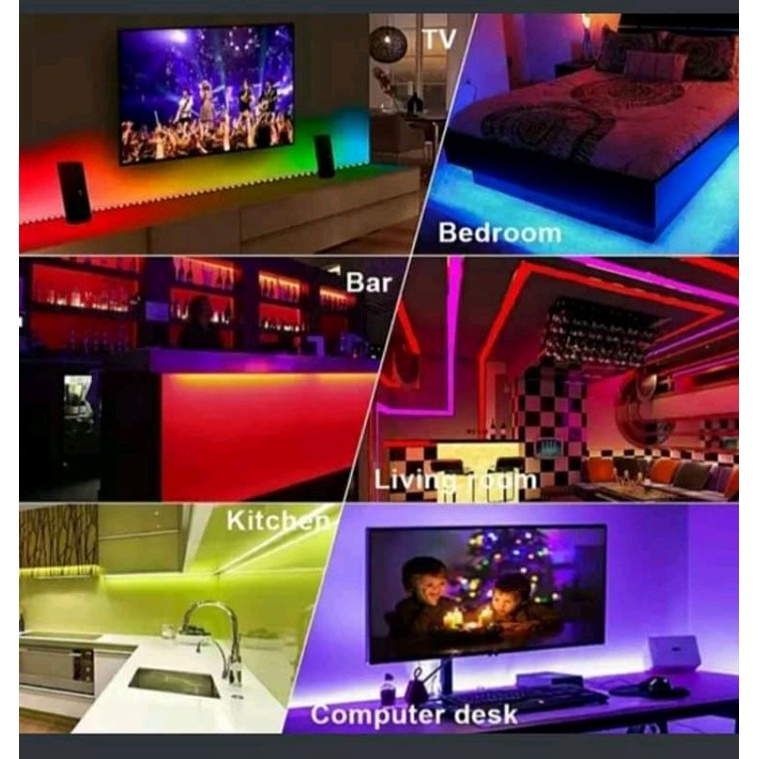 Jual Lampu Tidur Aesthetic Gaming Dinding LED Strip RGB Murah Lampu ...