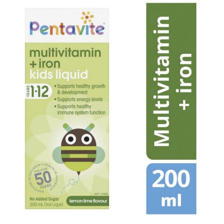 Jual Pentavite Multivitamin Iron 200 ml ( lengkap dengan kotak). Ready ...