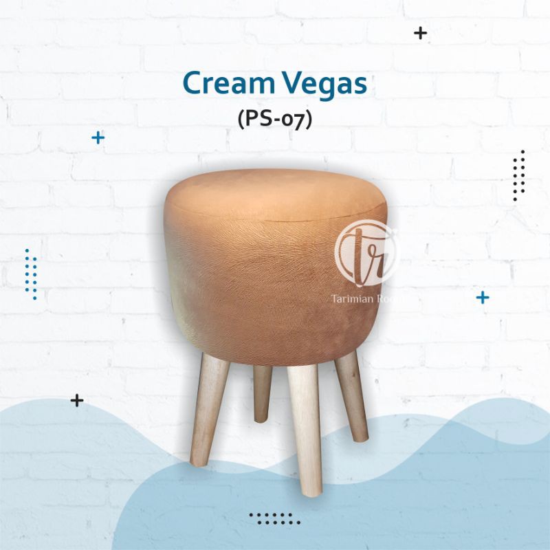 Jual READY STOCK KURSI PUFF STOL SOFA BULAT POLOS WARNA KREM (PS-07 ...