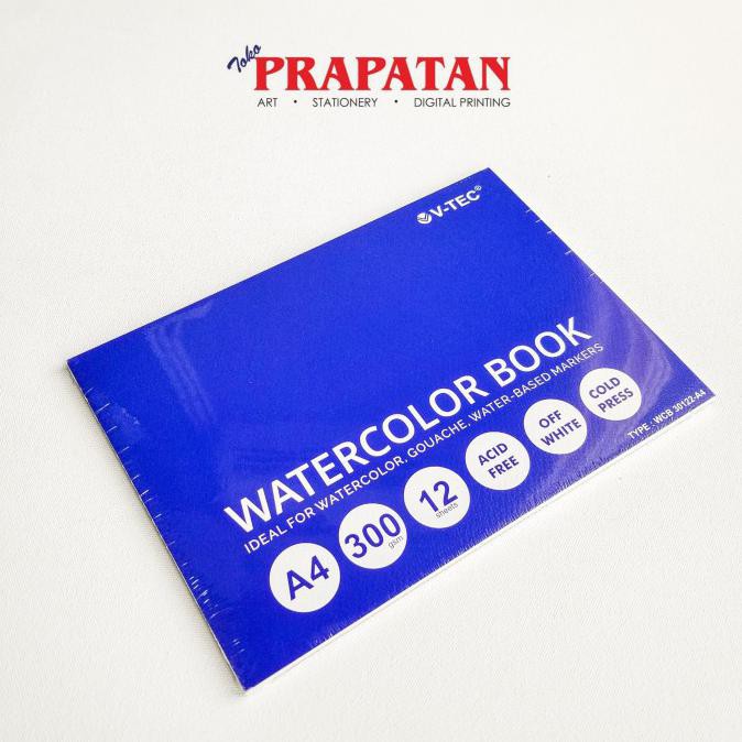 Jual Produk V-Tec Watercolor Sketchbook A4 12 Lembar 300 Gsm / Buku ...