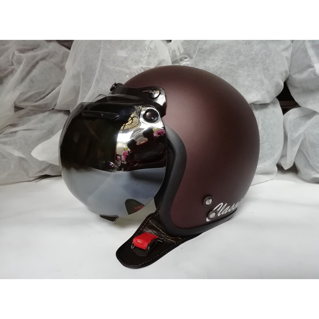 Jual HELM BOGO RETRO CLASSIC DEWASA COKLAT DOFF CEMBUNG SILVER | Shopee ...