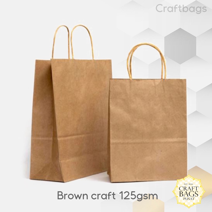 Jual Paper Bag Coklat Tali Kertas 20x9x29 & 35x12x25 cm / Paper bag ...