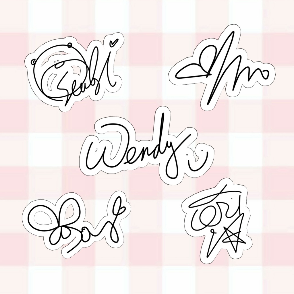 Jual Sticker Transparan Red Velvet Signature Sign Tanda Tangan TTD ...