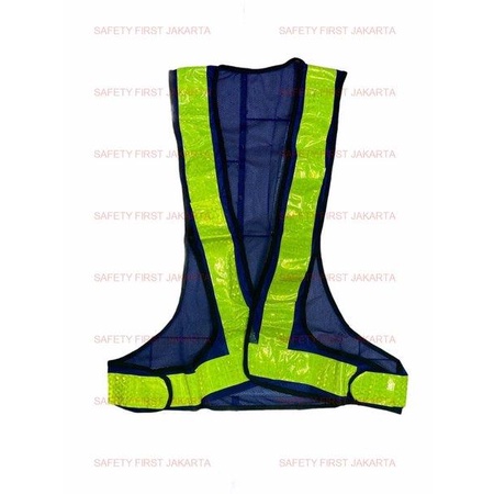 Jual Ternama Rompi Vest Safety Pengaman Model V Jaring Hitam Biru Baru ...