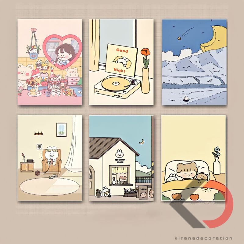 Jual Hiasan dinding cute cartoon Walldecor kawaii Japan Korea ruang ...