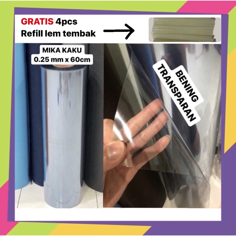 Jual Plastik Mika Bening PVC (0,25 mm x 60 cm) Kaku untuk Kotak Hantaran / Seserahan / Souvenir ...