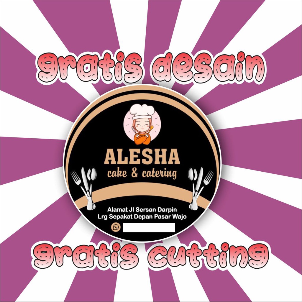 Jual Cetak Custom Stiker Kemasan Label Olshop Merk Kue Snack Bakery ...