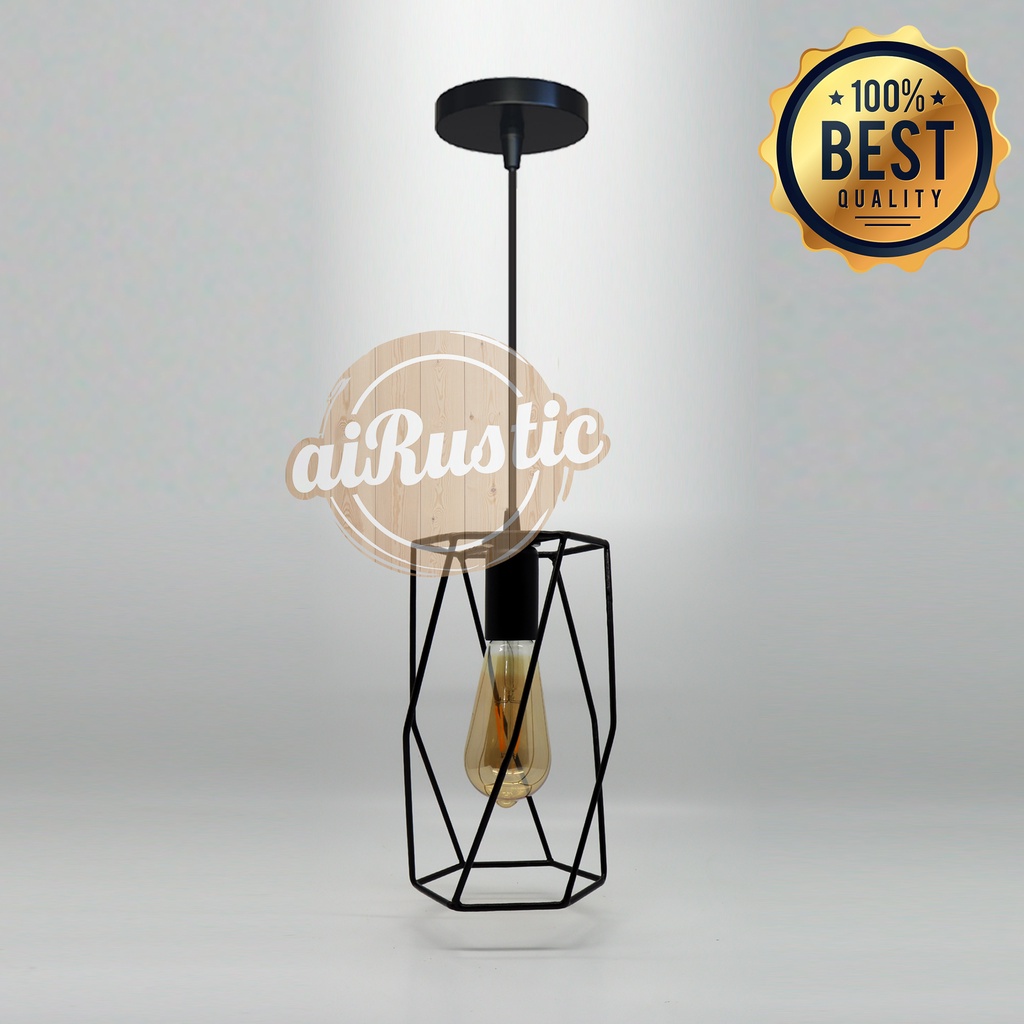 Jual aiRustic - Kap lampu gantung hias 3in1vintage minimalis kop plafon bulat panjang - B1 ...