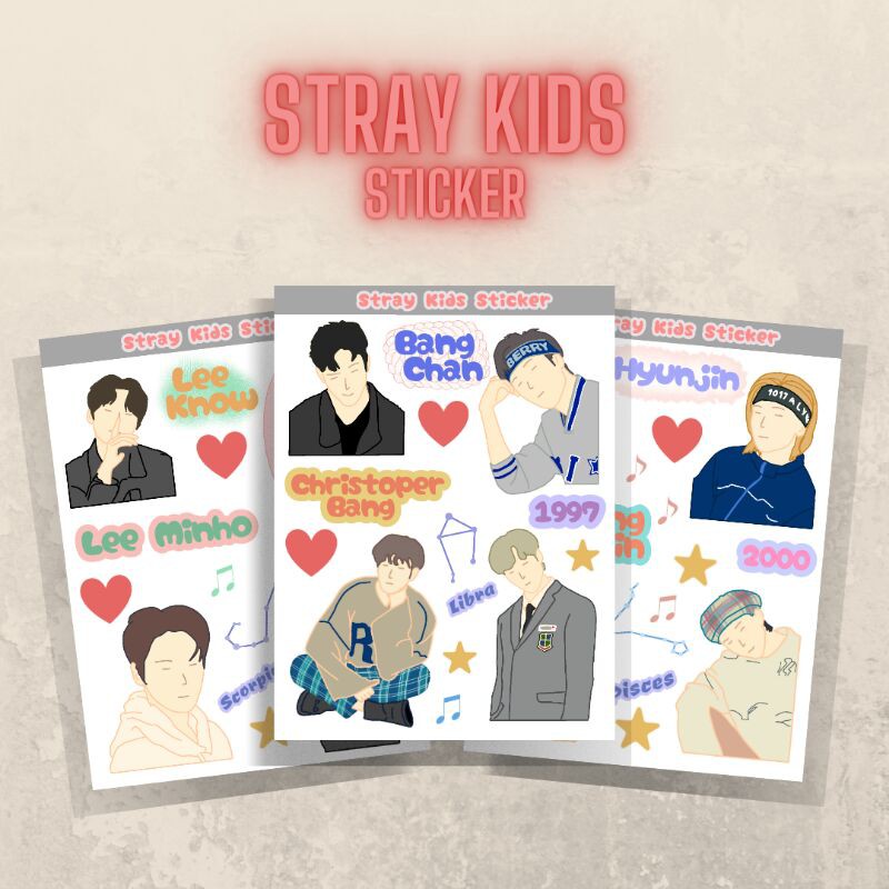 Jual Stiker K-POP | STRAY KIDS Sticker Sheet Member | Shopee Indonesia