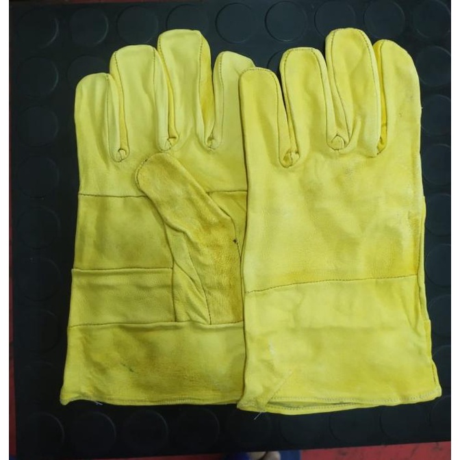 Jual Sarung Tangan Las Argon Kulit Domba Garut Warna Kuning Gloves ...