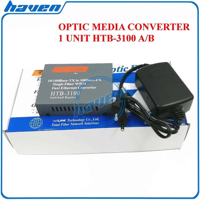 Jual Netlink HTB 3100 10/100 1 Unit A/B fiber optic optik media ...