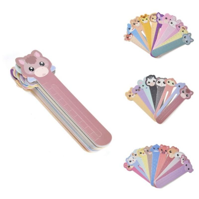 Jual bookmark pembatas buku lucu bahan kertas edisi animal berwarna ...