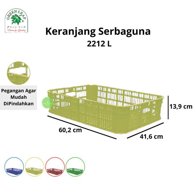 Jual Box Container / Keranjang Industri Buah Roti Green Leaf 2212L ...