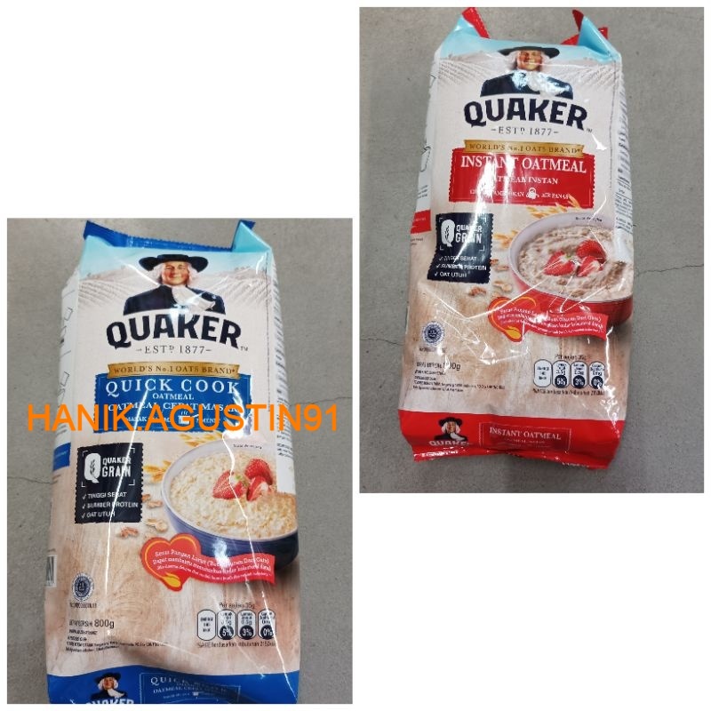 Jual QUAKER OATMEAL INSTANT // QUICK COOK 800gr | Shopee Indonesia