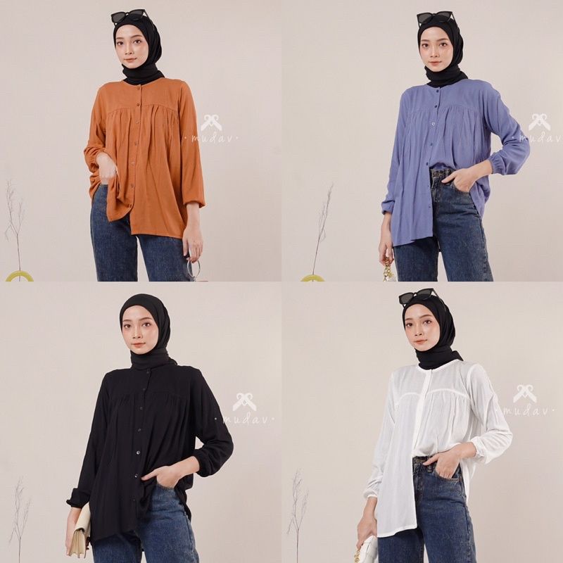 Jual Baju Atasan Wanita Belle Blouse adem model terbaru murah | Shopee ...