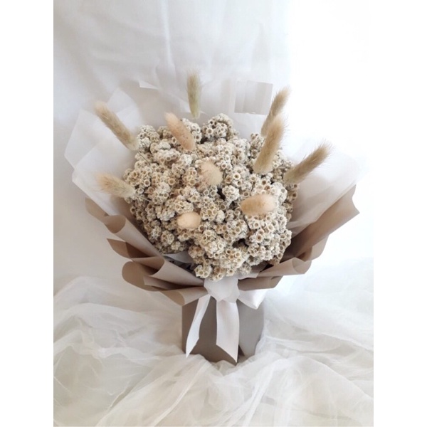 Jual A003 - Baby edelweis Bouquet Bunga / Bucket bunga untuk wisuda ...