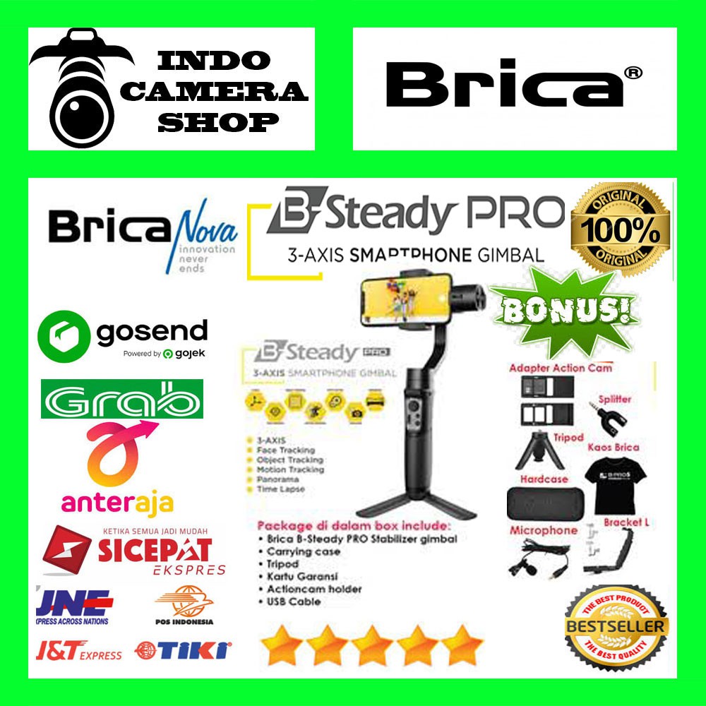 Jual Brica B-Steady PRO - Gimbal 3-Axis Stabilizerfor SMARTPHON PAKET RESMI | Shopee Indonesia