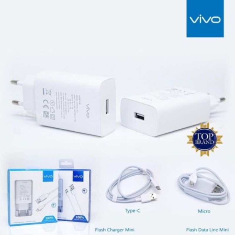 Jual BEST ACC - TRAVEL CHARGER VIVO NEW V20 / V20 SE USB MICRO & USB TYPE C ORIGINAL SUPORT FAST ...