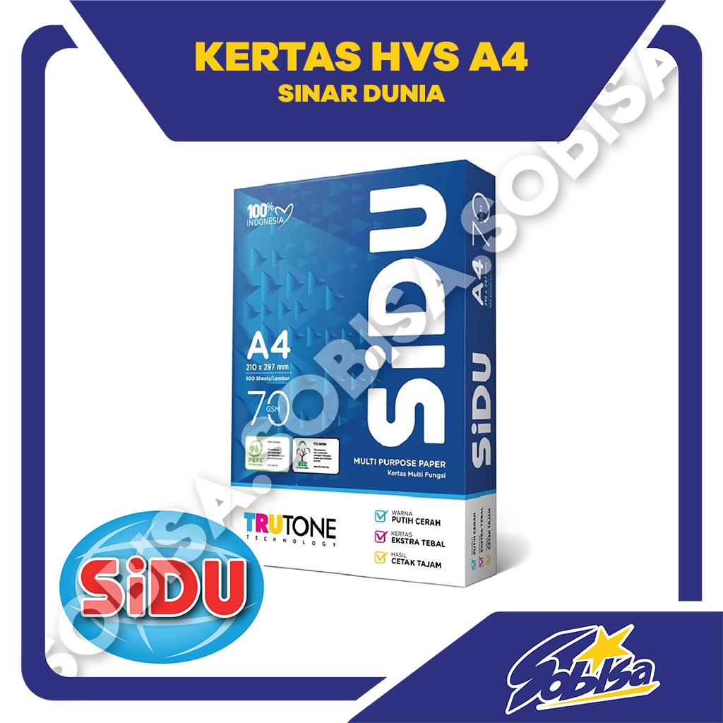 Jual Kertas HVS A4 70gr SIDU SINAR DUNIA Photocopy Paper 70gsm | Shopee Indonesia