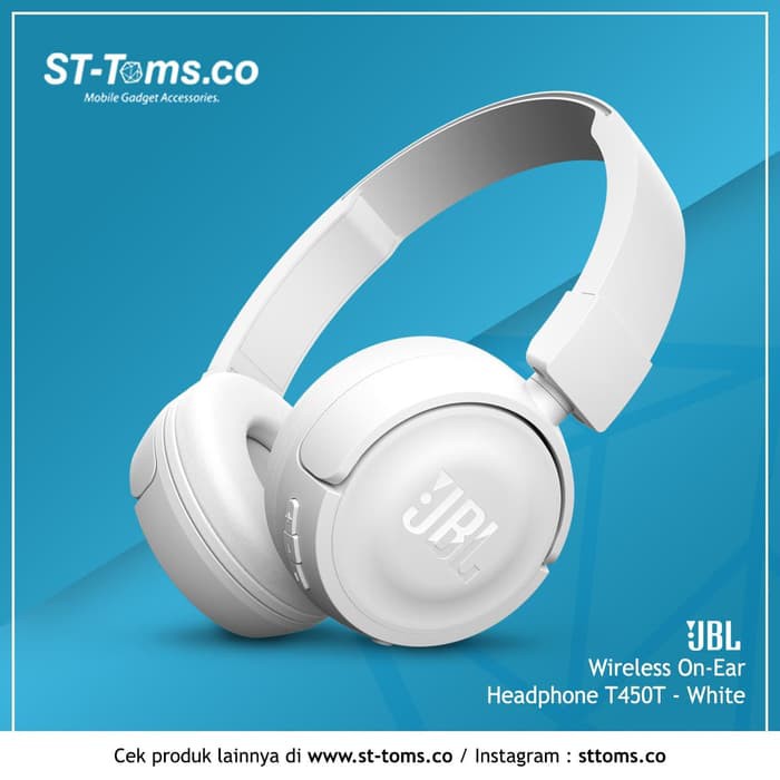 Jual JBL Wireless On-Ear Headphone T450BT - Putih Best seller | Shopee ...