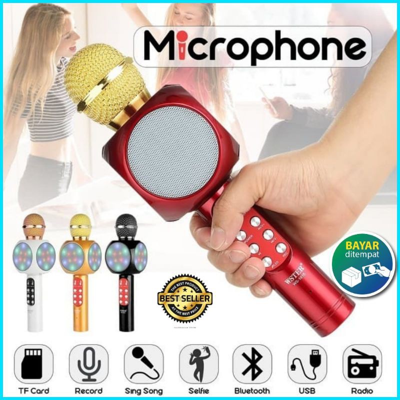 Jual Mic Bluetooth Karaoke Mic WS-1816 Microphone Smule wireless MMK868L | Shopee Indonesia