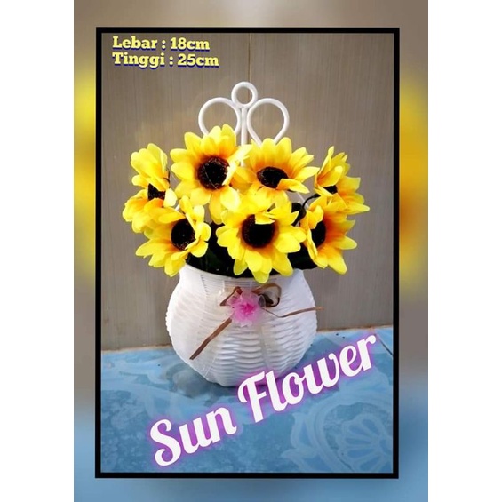 Jual Bunga matahari vas tempel rotan (plastik) | Shopee Indonesia
