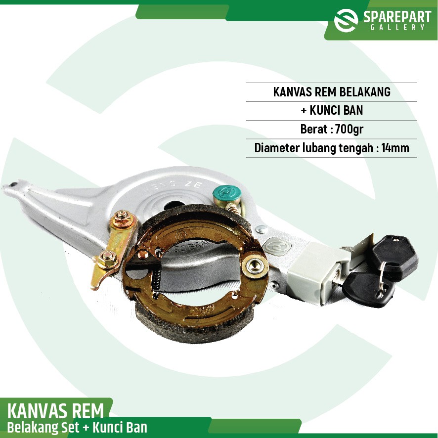 Jual Kanvas rem dan kunci ban belakang (set) kampas rem sepeda listrik ...