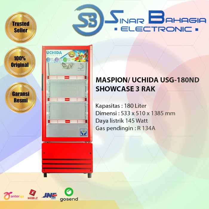 Jual UCHIDA / MASPION USG-180ND SHOWCASE 3 RAK (NEW) ( Khusus Bandung ...
