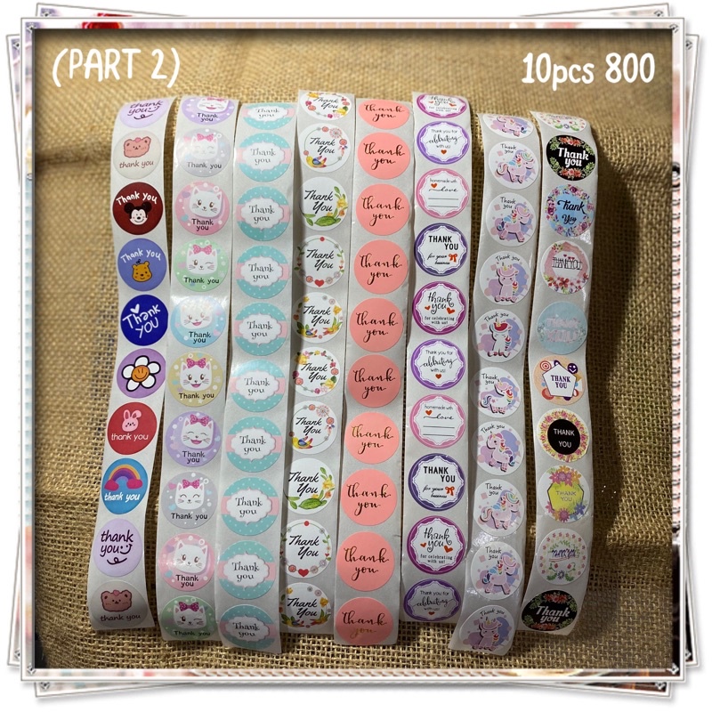 Jual 10pcs sticker label thank you / sticker label terima kasih (PART 2 ...