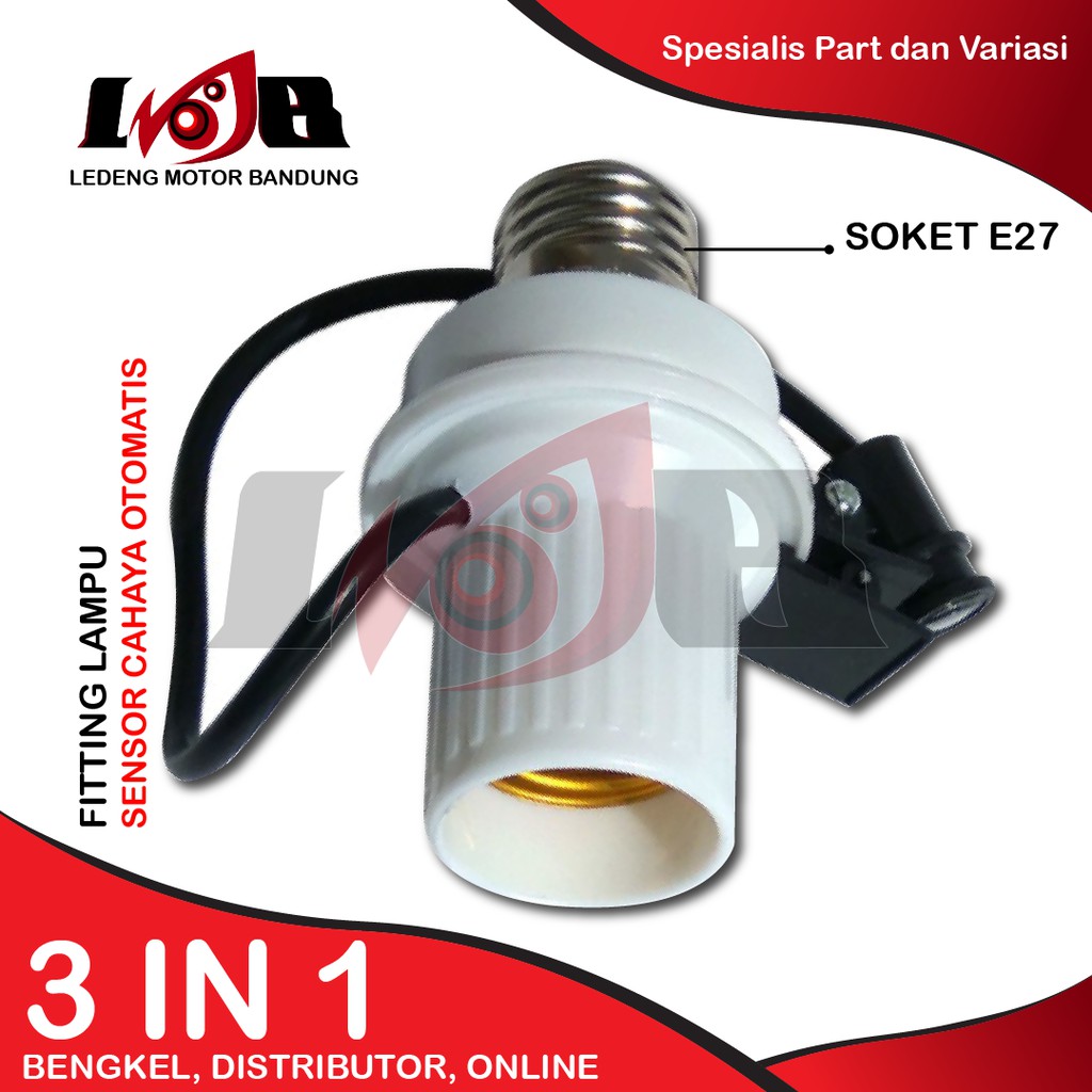 Jual Fiting Lampu Sensor Cahaya Otomatis Nyala Gelap Mati Soket Fitting ...