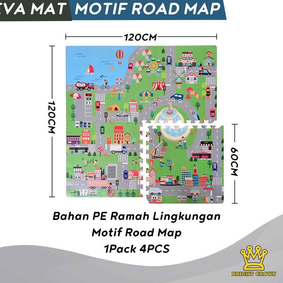 Jual Bright Crown Karpet anak puzzle Evamat Puzzle Edukasi Motif Road ...