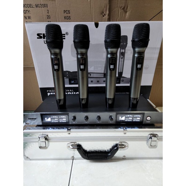 Jual MIC WIRELESS SHURE UR4400 4 MIC HANDHELD WIRELESS BISA UBAH FREKUENSI | Shopee Indonesia