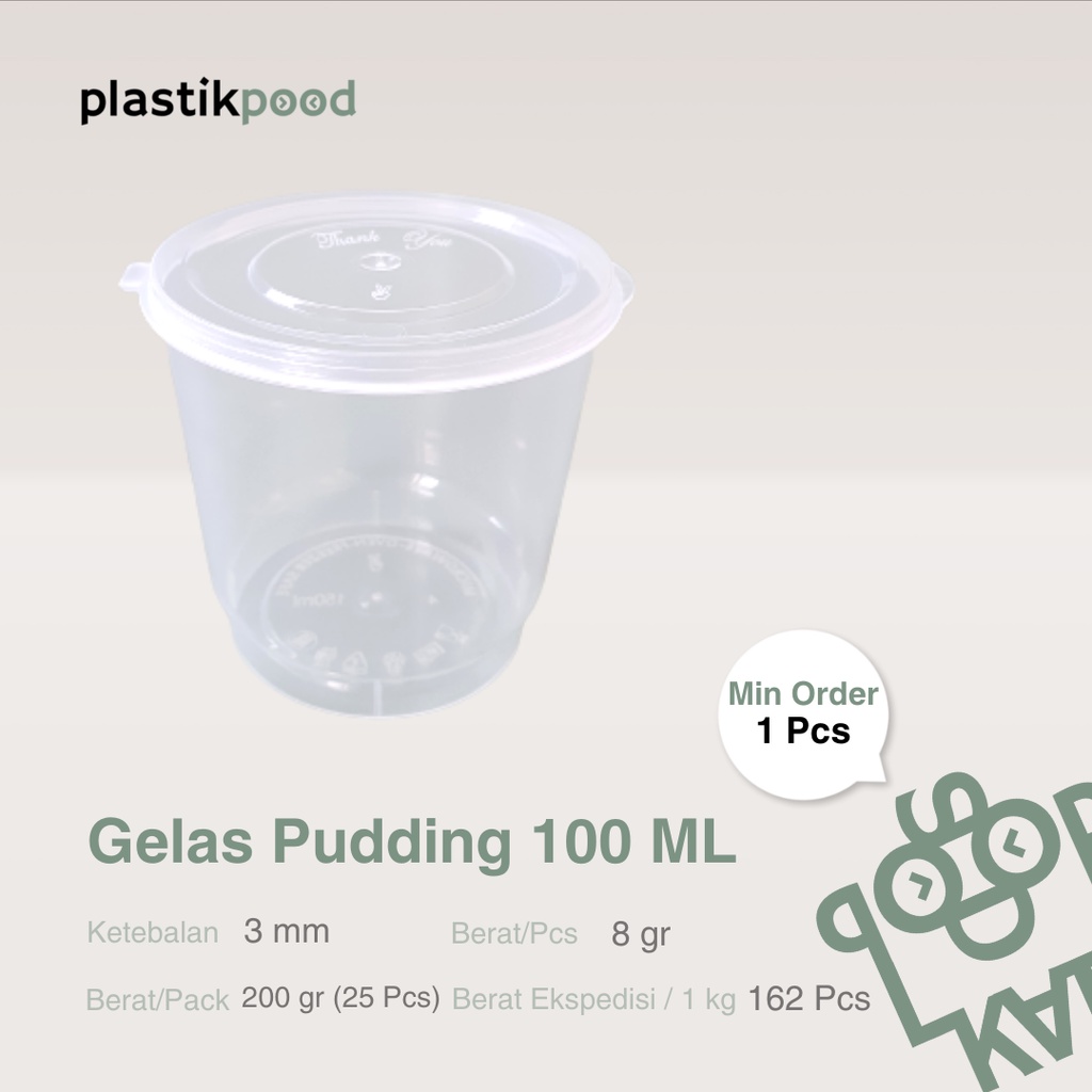 Jual Gelas Pudding 100ml Thinwall Wadah Anti Tumpah Jelly Plastik ...