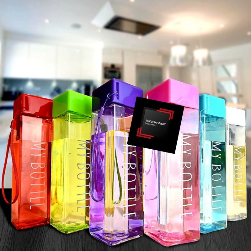 Jual MY BOTOL BENING SEGI ATAU PETAK/BOTOL MINUM KOTAK 500ML | Shopee ...