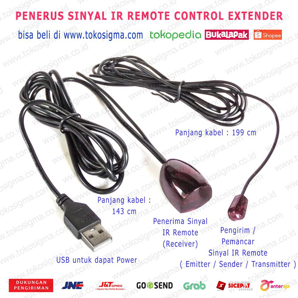 Jual PENERUS SINYAL REMOTE IR Extender Infrared Repeater Remote Control ...