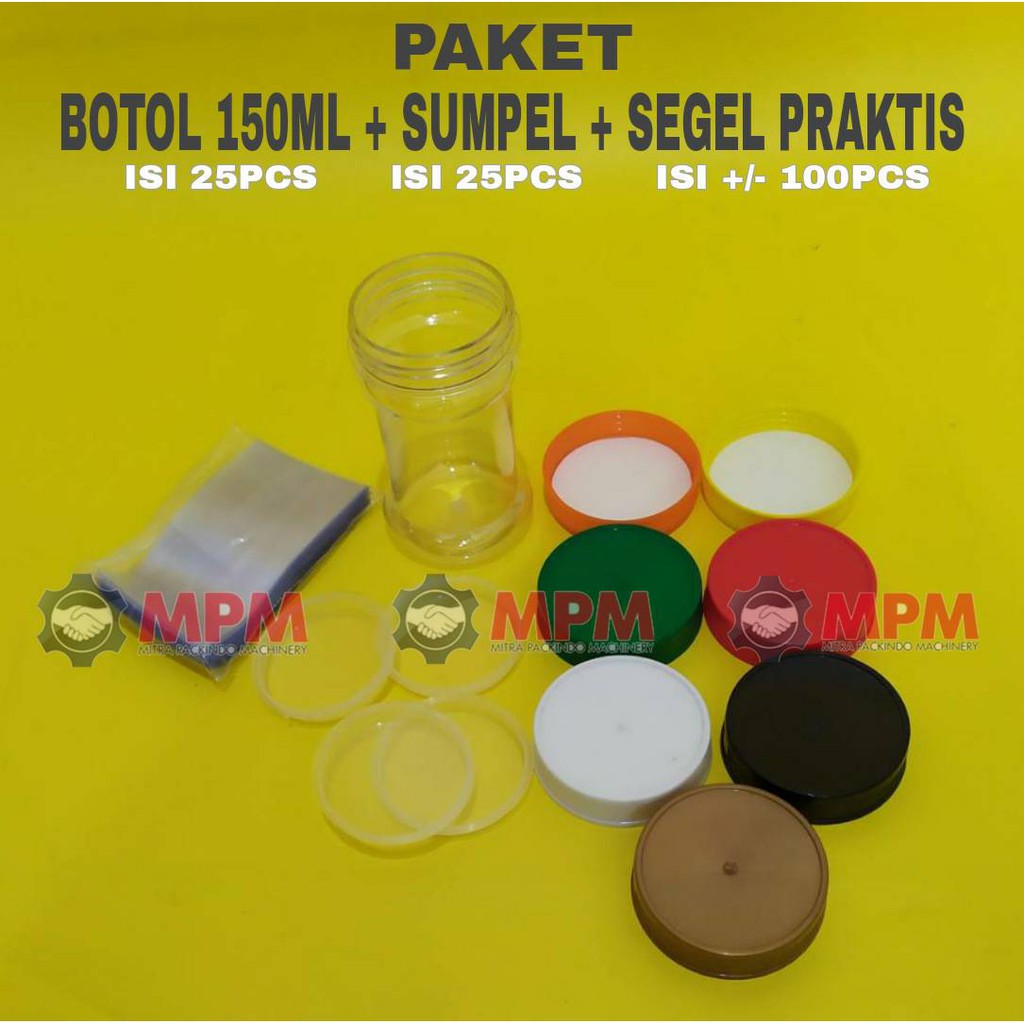 Jual Botol Sambal Plastik Dengan Tutup Sumpel Dalam 150ml Bulat 150 ml ...