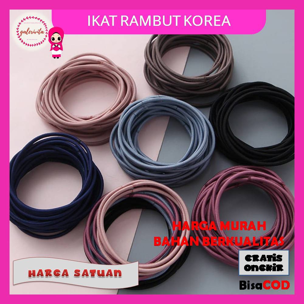 Jual Ikat Rambut Korea Elastis / Kuciran Rambut Korea / Ikat Rambut ...